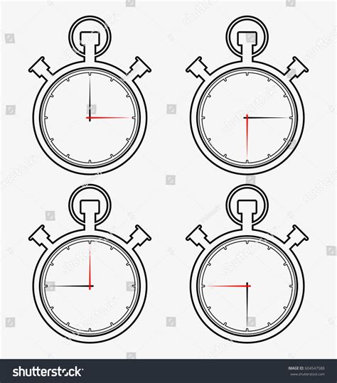Countdown Analog Timer Icons Set Vector Stock Vector Royalty Free