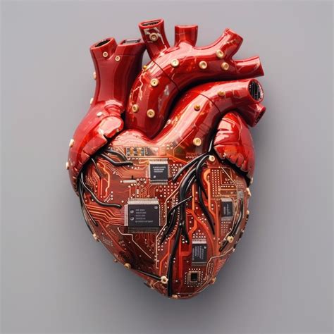Premium Photo The Heart Of A Person In The Form Of A Computer Motherboard With Microchips Ai