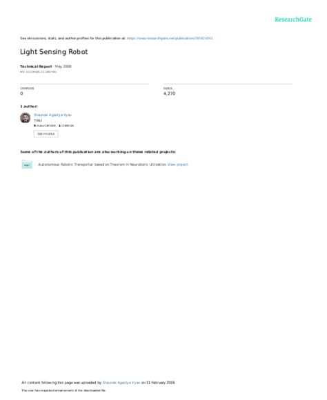 Pdf Light Sensing Robot