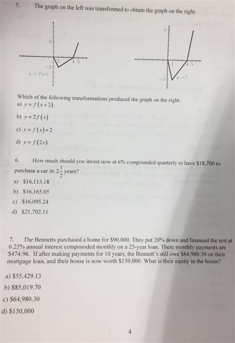 Solved 5 The Graph On The Left Was Transformed To Obtain Chegg Com