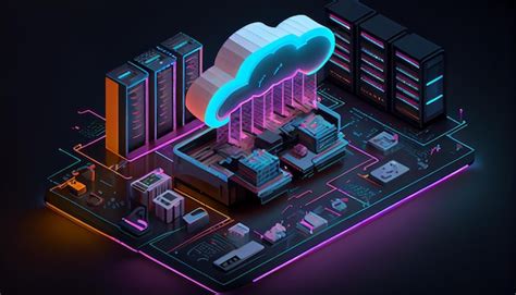 Premium Photo Cloud Technology Concept Data Center Concept Ai Generated Image