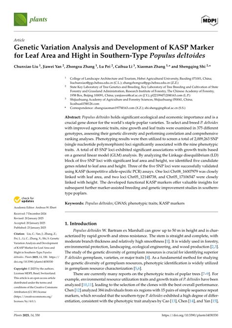 Pdf Genetic Variation Analysis And Development Of Kasp Marker For