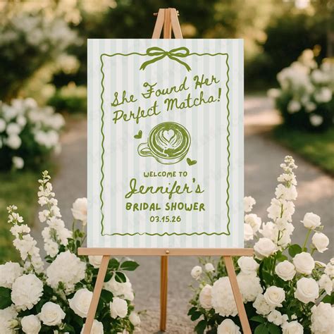 Matcha Bridal Shower Invite She Found Her Perfect Matcha Theme Green
