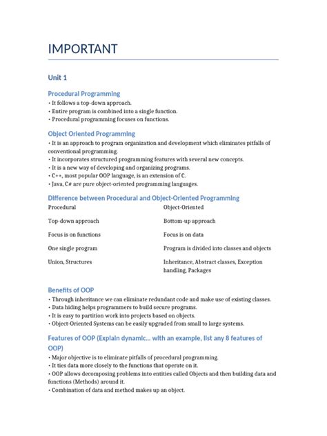 Ooc Completed Notes Pdf Method Computer Programming Inheritance