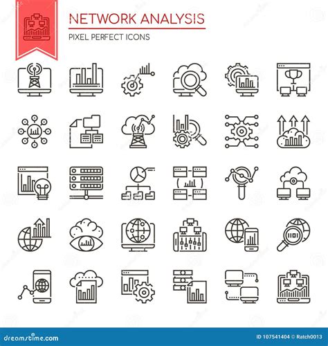 Network Analysis Vector Line Icons Set Network Analysis Topology Graph Structure