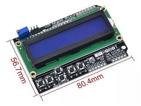 Display Lcd Keypad Shield 16x2 Teclado Botoes Arduino Blutu