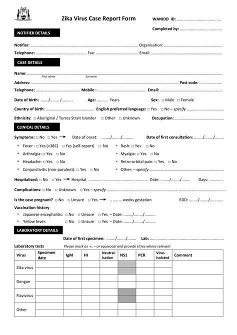 Case Report Form Template