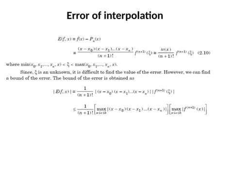 Finding The Interpolation Errors With Examplepptx