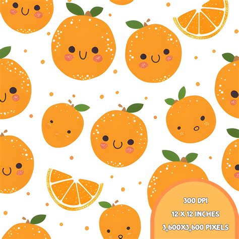Orange Seamless Pattern Summer Seamless Pattern Seamless Repeat
