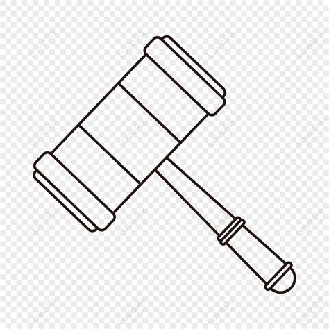 Black Line Mallet Clipartflat Styleillustrationcourt Png Image Free Download And Clipart
