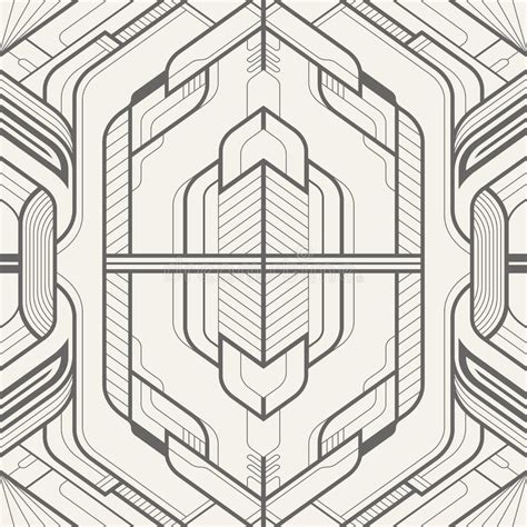 Abstract Vector Tech Line Seamless Pattern Stock Vector Illustration
