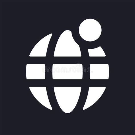 Internet Network Notification Dark Mode Glyph Ui Icon Stock Vector Illustration Of