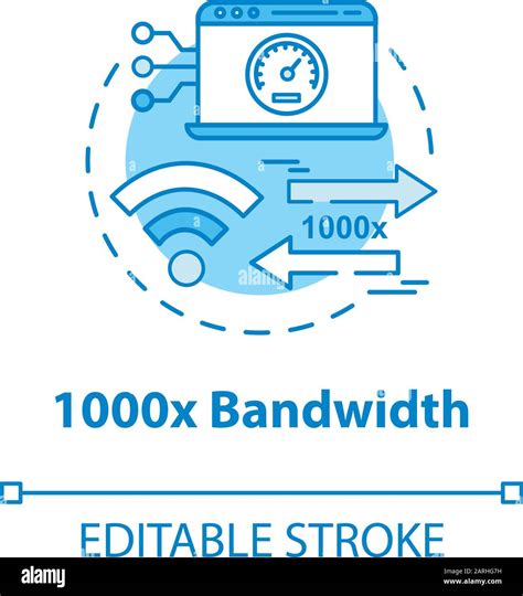1000x Bandwidth Concept Icon Mobile Internet 5g Technologies Idea Thin Line Illustration High