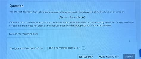 Solved Questionuse The First Derivative Test To Find The