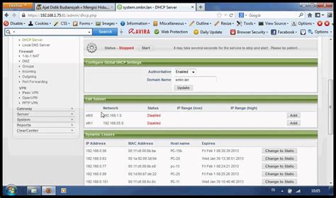 Atur Dhcp Server Clearos Youtube