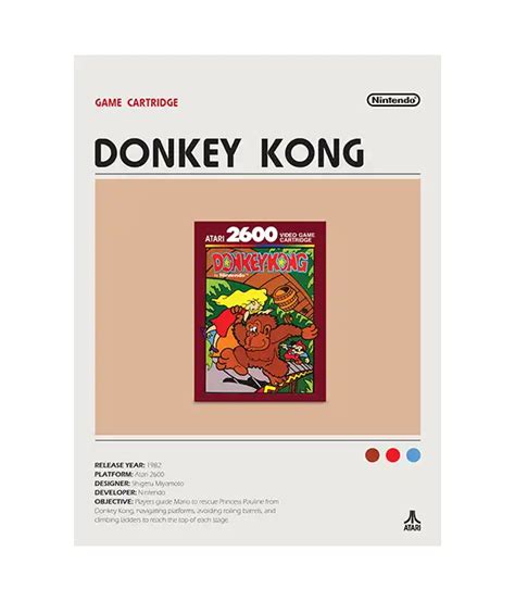 Donkey Kong Atari 2600 Poster Digital Download By Mad Rooster Designs