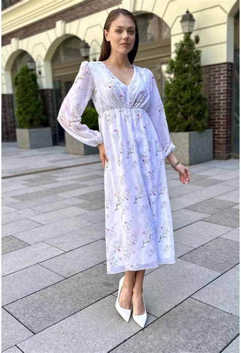 Молочна сукня шифон з драпіруванням для жінок купити в українського виробника Maritel ціна