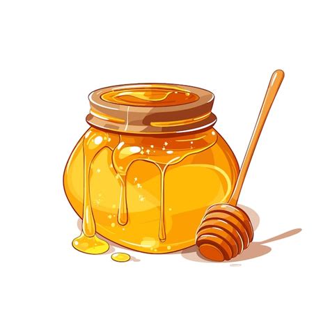 Honey In Glass Jar Vector Cartoon Illustration Premium Ai Generated