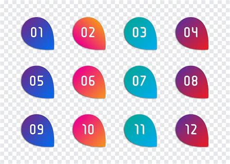 Premium Vector Set Of Star Number Bullet Point 1 To 12