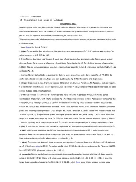Significado Dos Números Na Bíblia Pdf O Número Do Monstro Livro