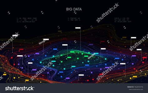 Futuristic Big Data Digital Cloud Visualization Vector De Stock Libre De Regalías 1962818776