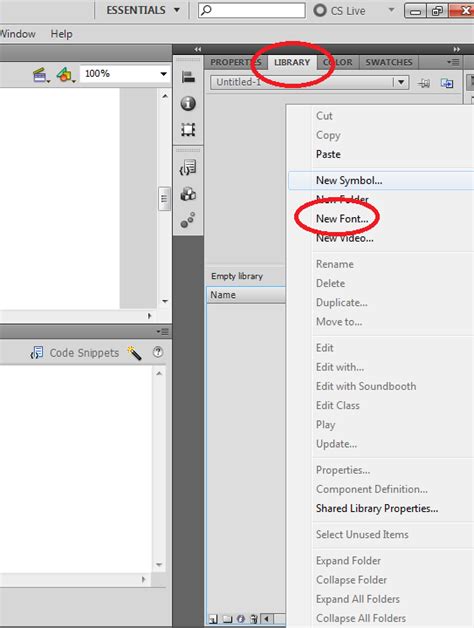 Actionscript 30 Training How To Import External Font Into A Flash Library