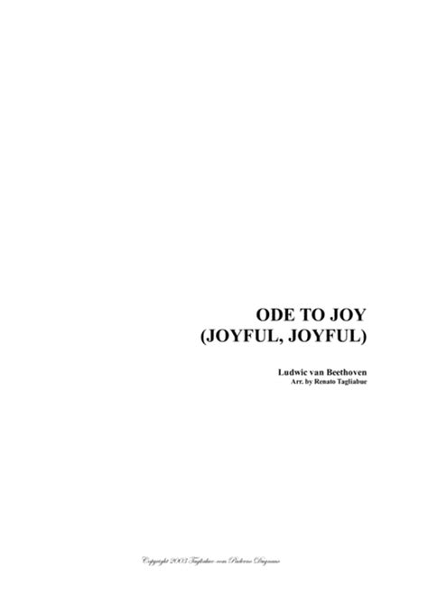 Ode To Joy Joyfull Joyfull Beethoven Arr For Piano Organ By