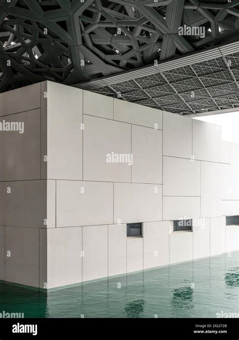 Cube Like Structure Underneath Floating Dome Structure Louvre Abu Dhabi Abu Dhabi United Arab