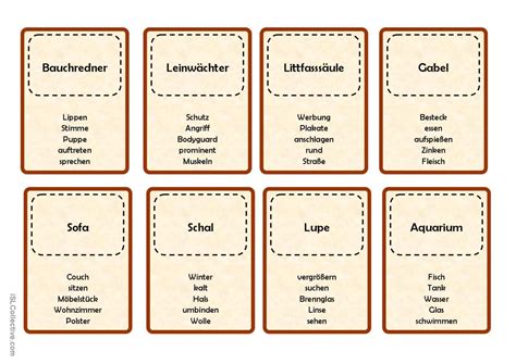 Taboo Karten 2 Tabu Spiel Deutsch Daf Arbeitsblätter Pdf And Doc