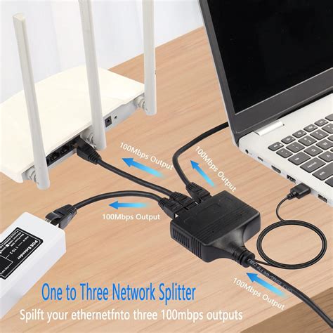 Sinloon Rj45 Network Splitter Adapter Ethernet Cable Splitter 1 To 3 Internet Splitter 100mbps