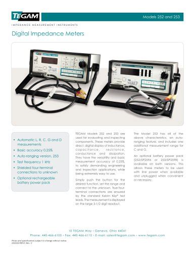 All Tegam Catalogs And Technical Brochures