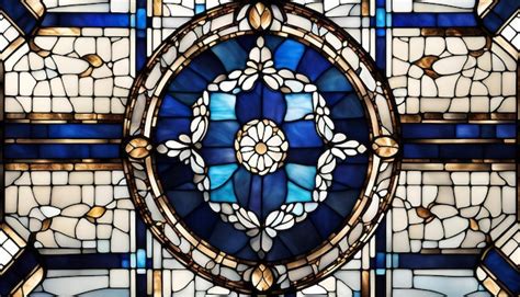 Navy Blue Stained Glass Premium Ai Generated Image