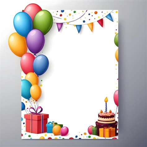 рамка приглашения на вечеринку дня рождения вертикальный фон пустое место для копирования текста