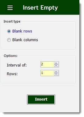 Excel Insert Empty Zbrainsoft