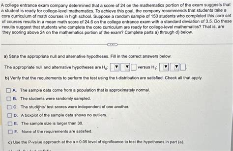 Solved c Use the P value approach at the α level of Chegg