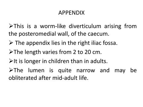 Appendix Appendix Anatomy First Year Pptx