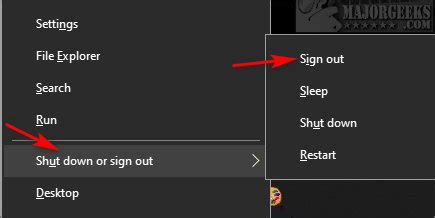 9 Ways To Sign Out Of Windows 10 Majorgeeks