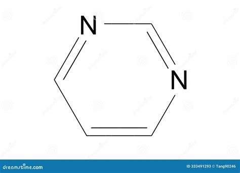 Chemical Structure Of Pyrimidine Molecule Stock Image 333491293