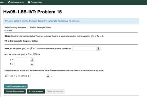 Solved Ades Achievements Course Help Hw05 1 8B IVT Problem Chegg Com