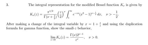 Solved The Integral Representation For The Modified Chegg