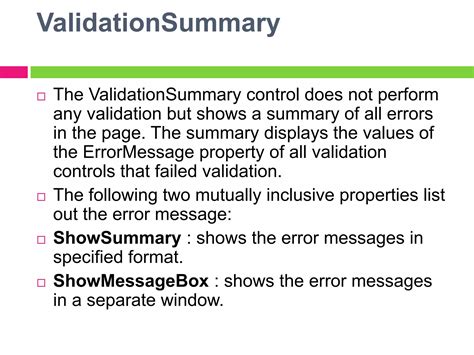 Validation Controls In Asp Pptx