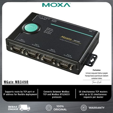 Jual Modbus Gateway Moxa Mgate Mb3480 Serial To Modbus Gateway Shopee Indonesia