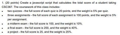 Solved Points Create A Javascript Script That Chegg