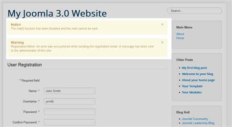 Joomla 31 Error Could Not Instantiate Mail Function Inmotion Hosting