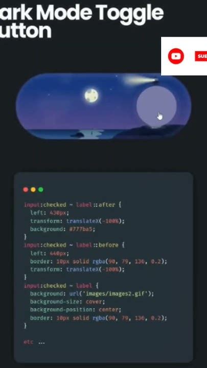 Unbelievable Html And Css Trick How To Create A Dark Mode Button In