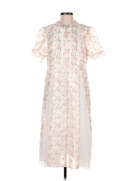 Assorted Brands Floral Motif Ivory Cocktail Dress Size 2x Plus 46