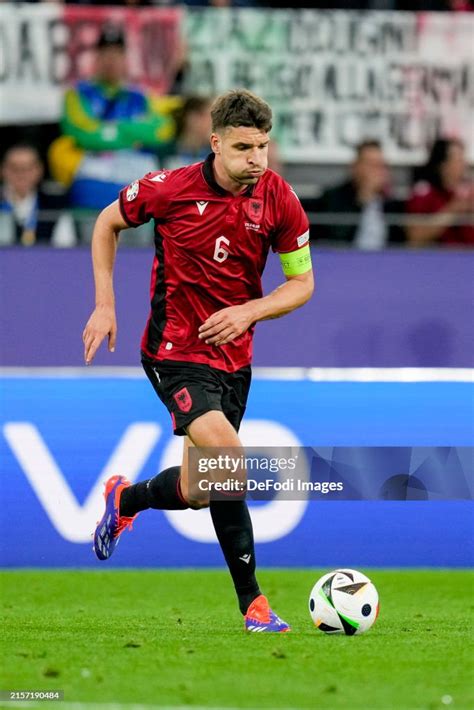 Berat Djimsiti Of Albania Controls The Ball During The Uefa Euro 2024