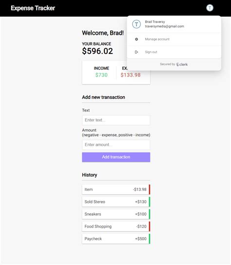 build an expense tracker with next typescript prisma neon and clerk