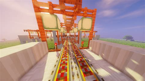 Redstone Powered Raised Rail System And Base Minecraft Map