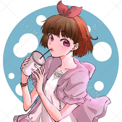 飲み物を飲む女の子 Skima（スキマ）